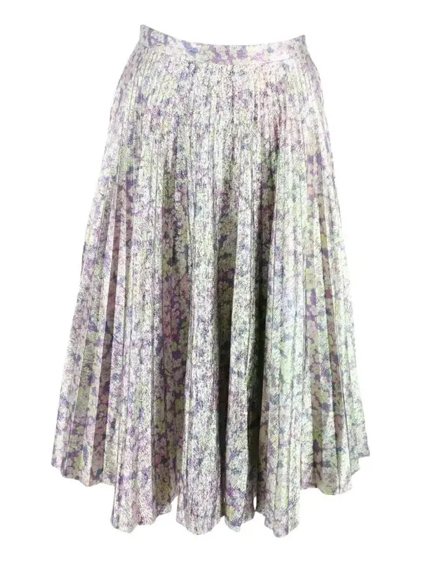 Stella McCartney Floral Pleated Midi Skirt - White