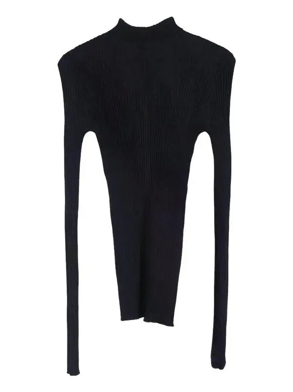 JIL SANDER Ribbed Turtleneck Top - Blue