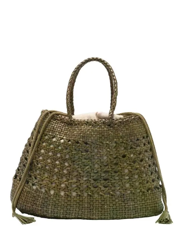 Dragon Diffusion Santa Cano Woven Braided Tote Bag - Green