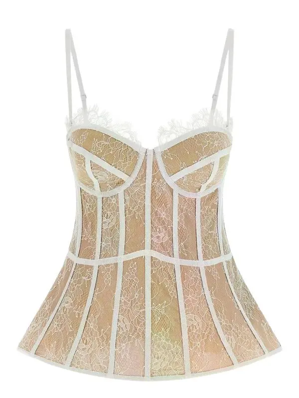 Giuseppe Di Morabito Lace Bustier Top - Neutrals