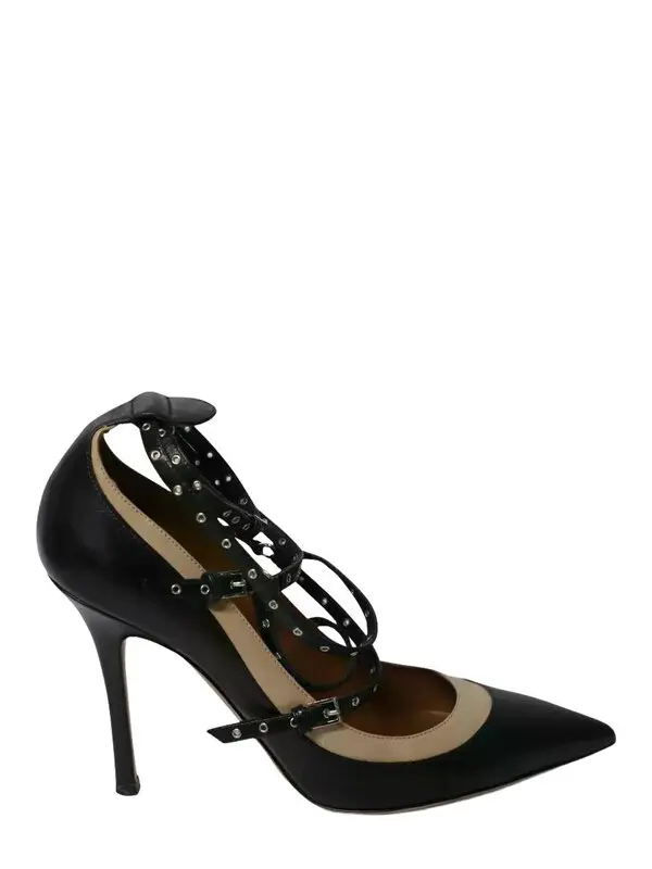 MARIO VALENTINO VINTAGE Grommet Studded Pumps - Black