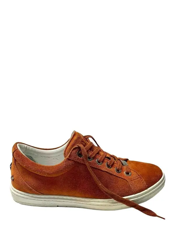 JIMMY CHOO Star-studded Suede Sneakers - Orange