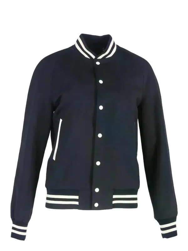 Sandro Striped Varsity Jacket - Blue
