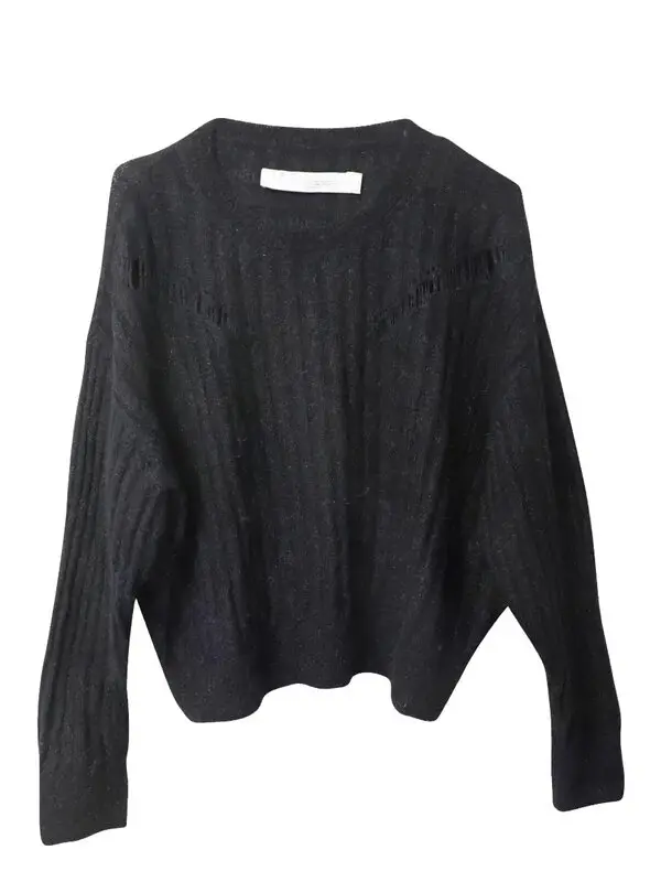 IRO PARIS Distressed Crew-neck Sweater - Black