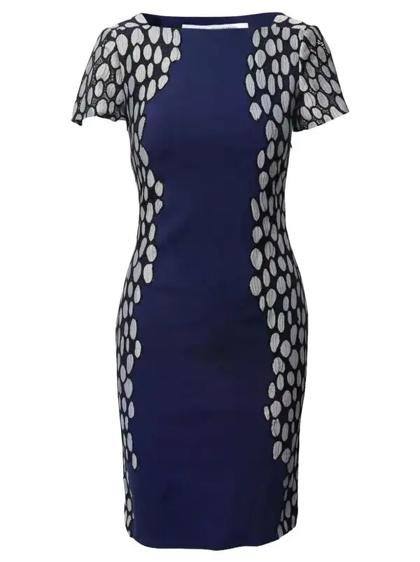 Diane Von Furstenberg Queen Tilda Patterned Midi Dress - Blue