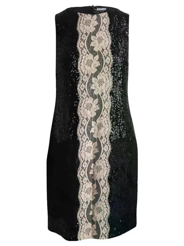 Dolce & Gabbana Lace Sequin Mini Dress - Black