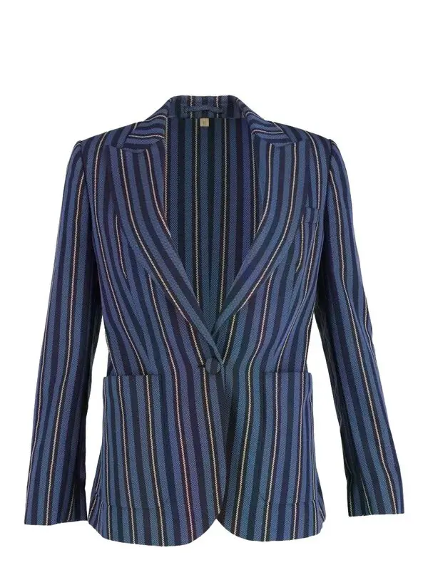 Burberry Single-breasted Striped Blazer - Blue