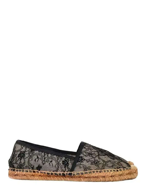 Dolce & Gabbana Lace Flat Espadrilles - Black