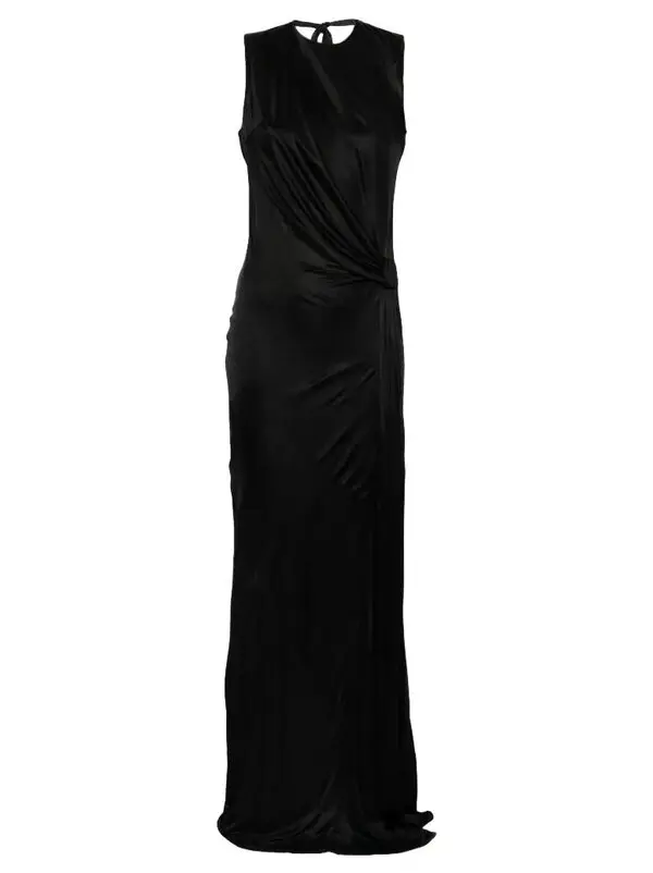 Elisabetta Franchi Draped Detail Maxi Dress - Black