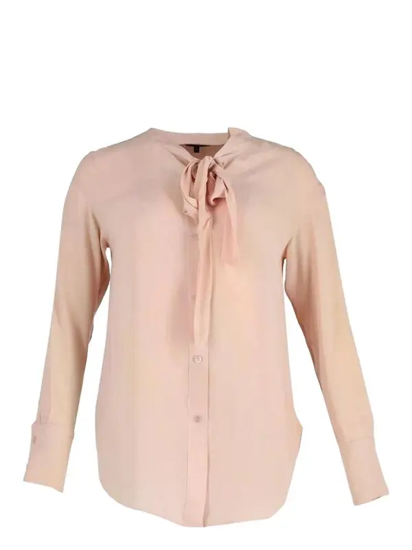 Theory Tie-neck Button Blouse - Neutrals