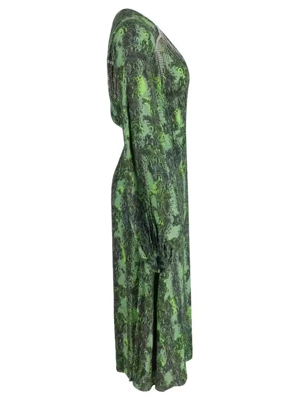 Remain Birger Christensen Crystal-embellished Printed Midi Dress - Green