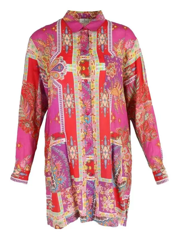 Etro Sardegna Printed Shirt Dress - Pink