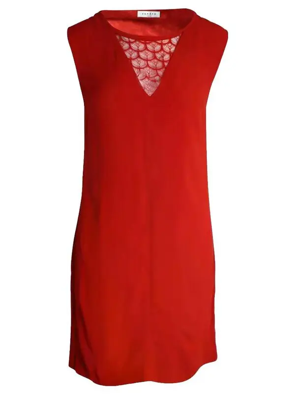 Sandro Lace-trimmed V-neck Dress - Red