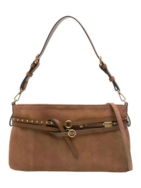 Pinko Logo-detail Buckle Shoulder Bag - Brown