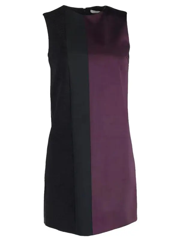 Victoria Beckham Colour-block Sleeveless Mini Dress - Purple