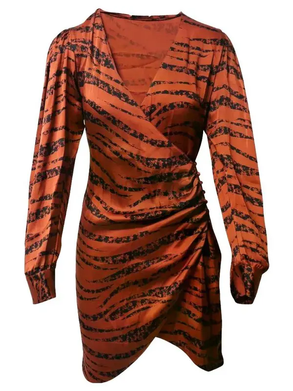 ANINE BING Tiger-print Mini Dress - Orange