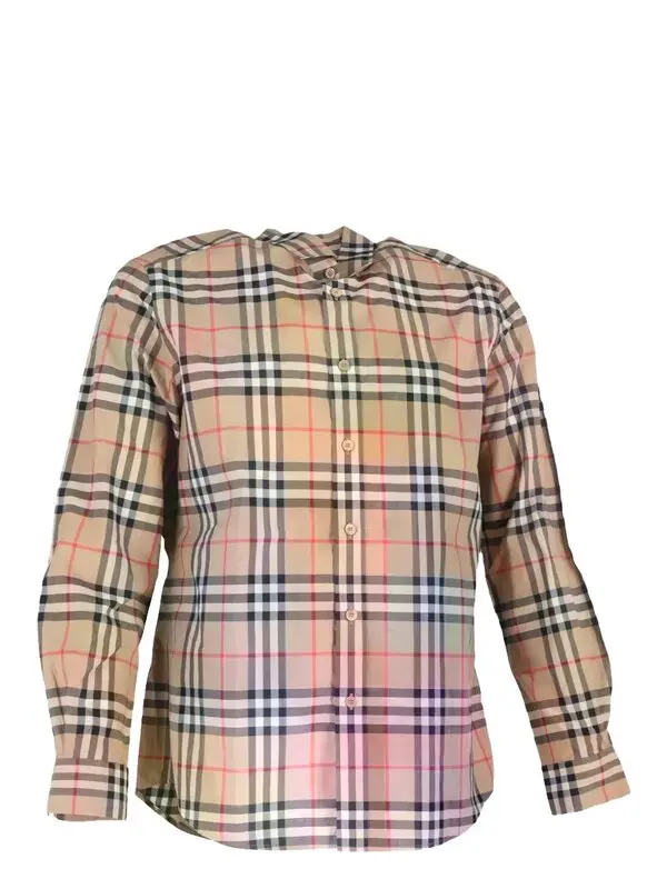 Burberry Check Poplin Shirt - Neutrals