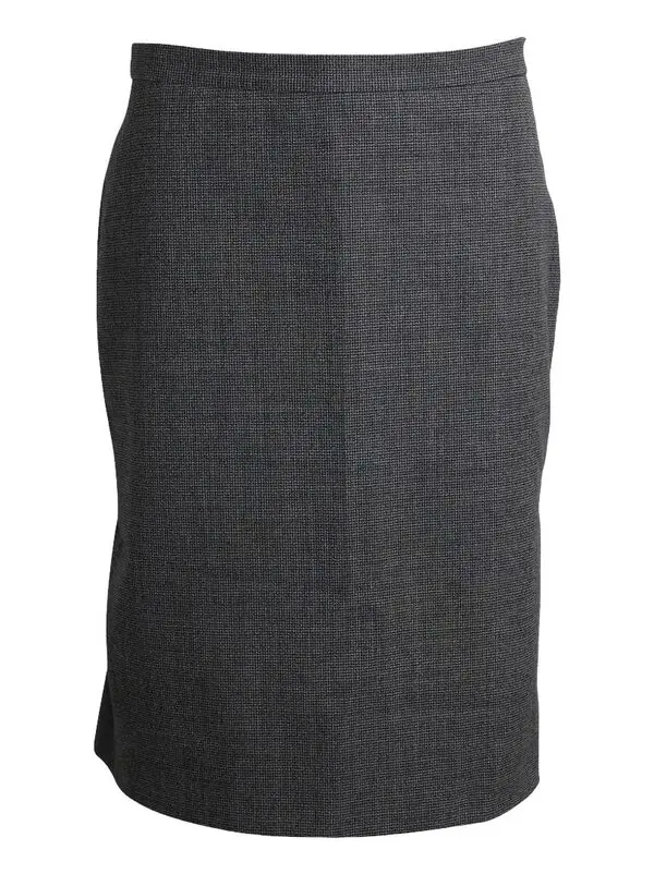 Moschino Pleated Wool Knee Length Skirt - Grey