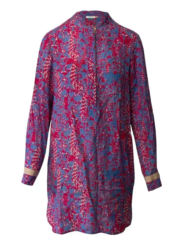 See By Chloé Printed Silk Shirt Dress - Red