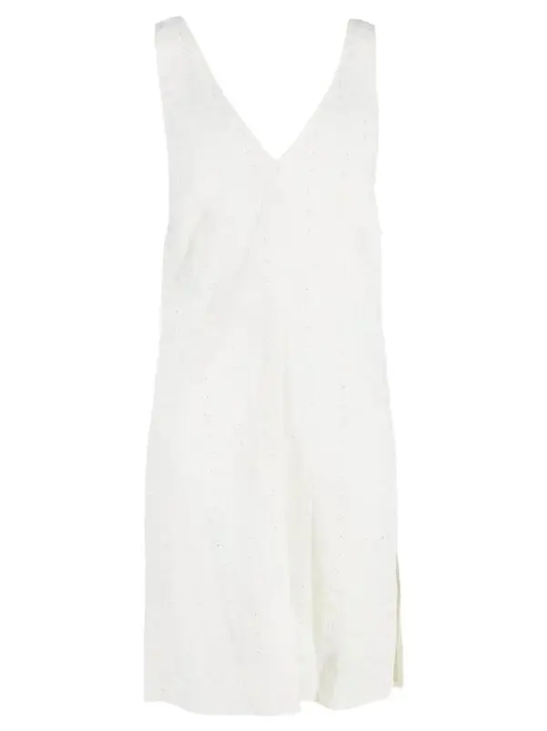 REFORMATION Broderie-anglaise Sleeveless Dress - White