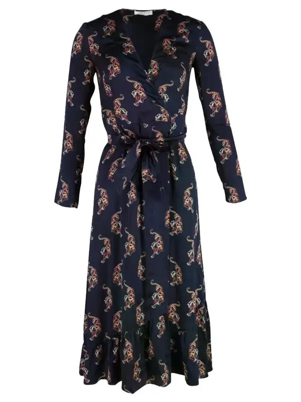 Sandro Floral-print Wrap Dress - Blue