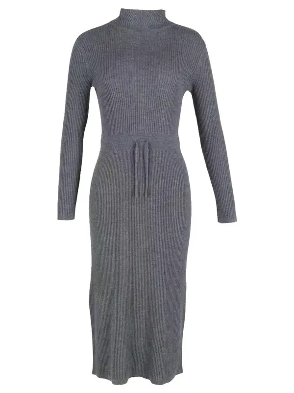 A.p.c. Alma Roll-neck Knitted Midi Dress - Grey