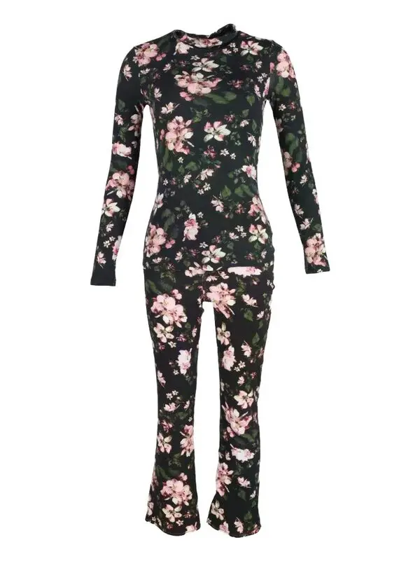 Erdem Floral-print Trousers Set - Black