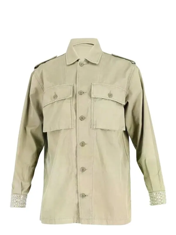 Saint Laurent Embellished-cuff Military Jacket - Green