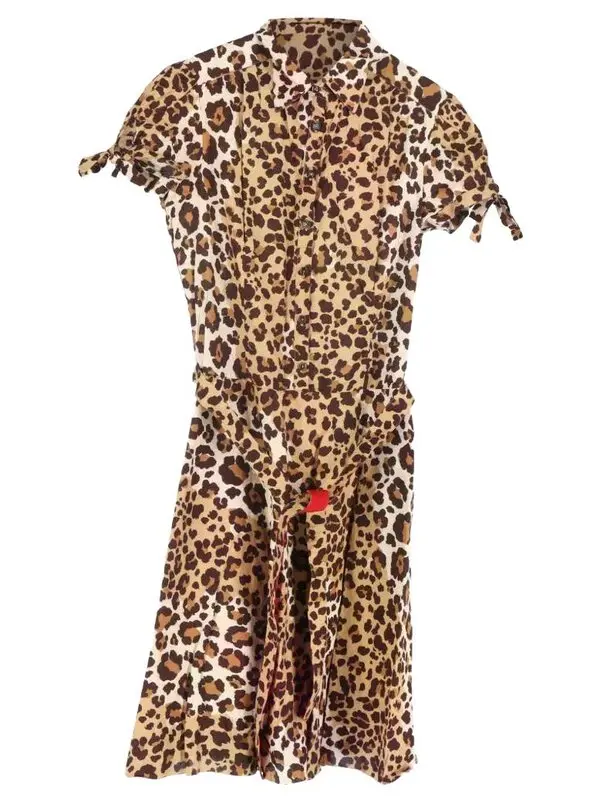 Moschino Leopard-print Knee-length Dress - Neutrals