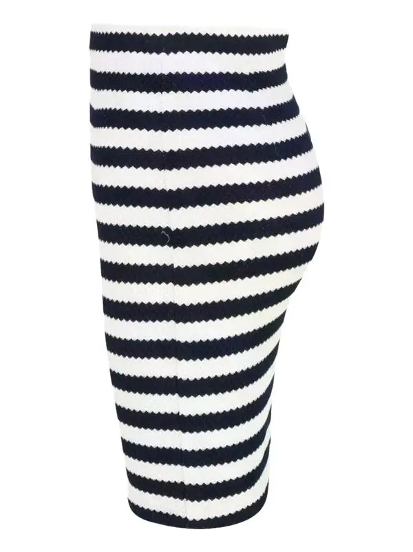 Diane Von Furstenberg Striped Pencil Skirt - White