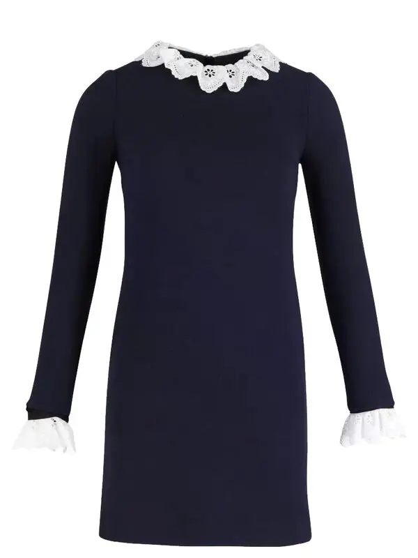 Victoria Beckham Broderie-anglaise Mini Dress - Blue