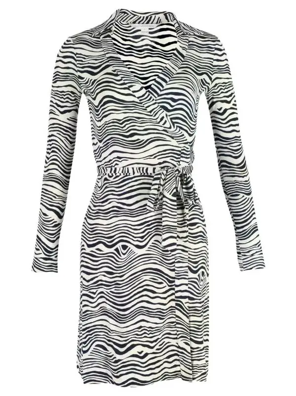 Diane Von Furstenberg Animal-print Jeanne Wrap Dress - White
