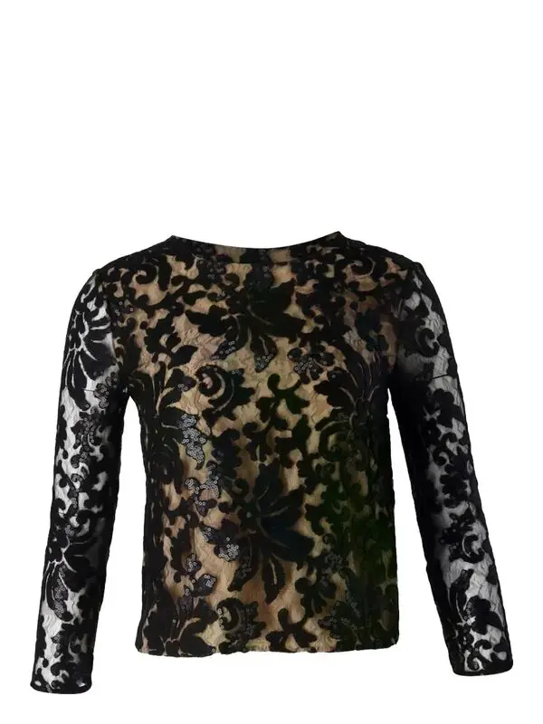 Diane Von Furstenberg Lace-overlay Sequin Blouse - Black