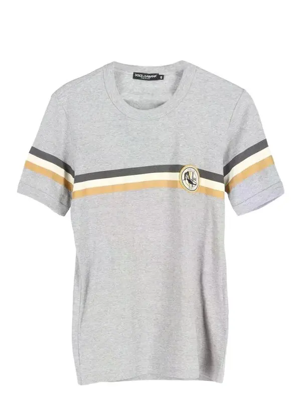 Dolce & Gabbana Ski-badge Striped T-shirt - Grey