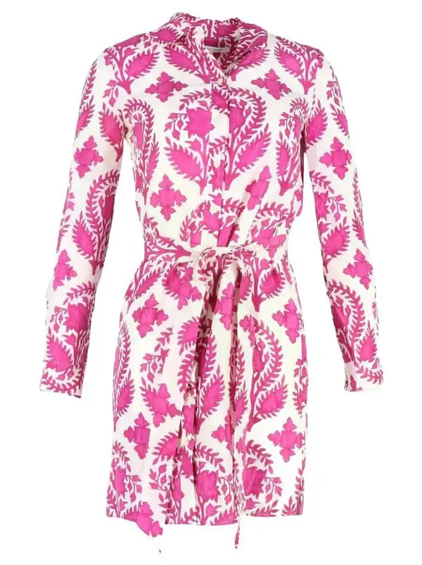 Diane Von Furstenberg Printed Shirt Dress - White