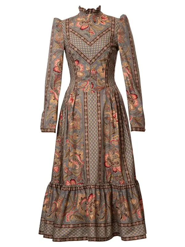 Lena Hoschek Prairie Cotton Midi Dress - Multi
