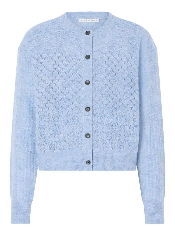 Maria Mcmanus Pointelle-knit Cardigan - Blue
