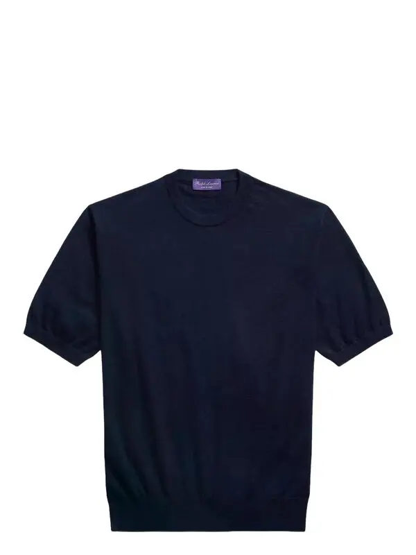 Ralph Lauren Purple Label Crewneck Short Sleeve Sweater - Blue