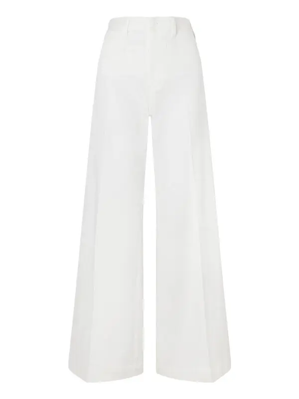 Polo Ralph Lauren Stretch-cotton Twill Wide-leg Trousers - Off-white