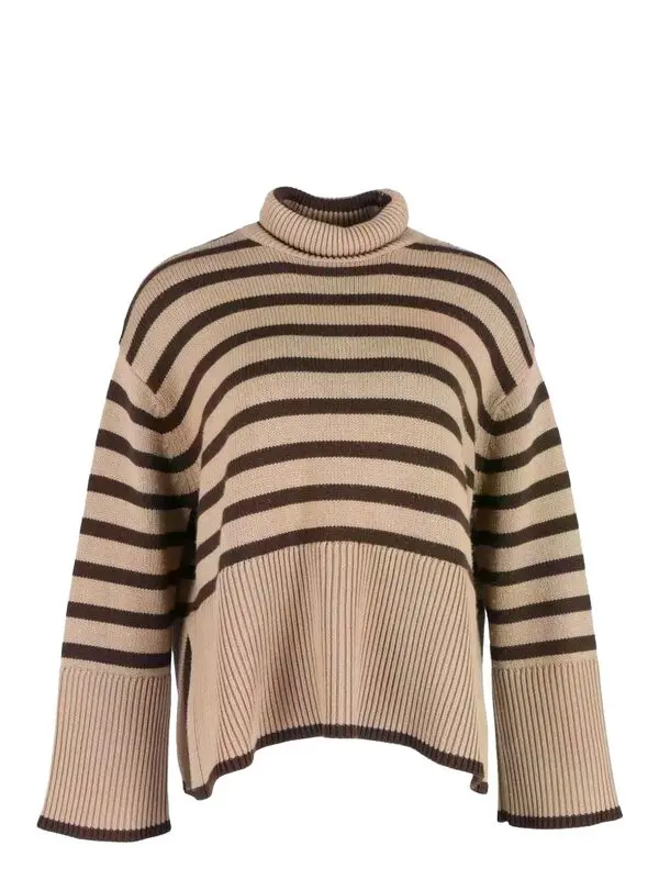 TOTEME Striped Turtleneck Sweater - Neutrals