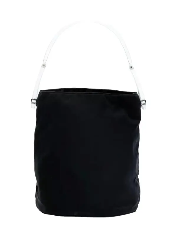 Prada Tessuto Acrylic Handle Bag - Black