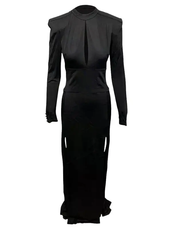 Balmain Cutout Side-slit Maxi Dress - Black