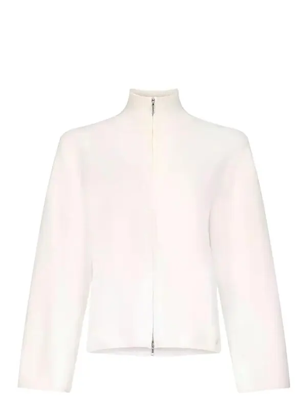 Loulou De Saison Gabi Zipped Stand-collar Cardigan - Neutrals