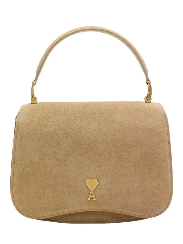 AMI Paris Paris Leather Shoulder Bag - Neutrals