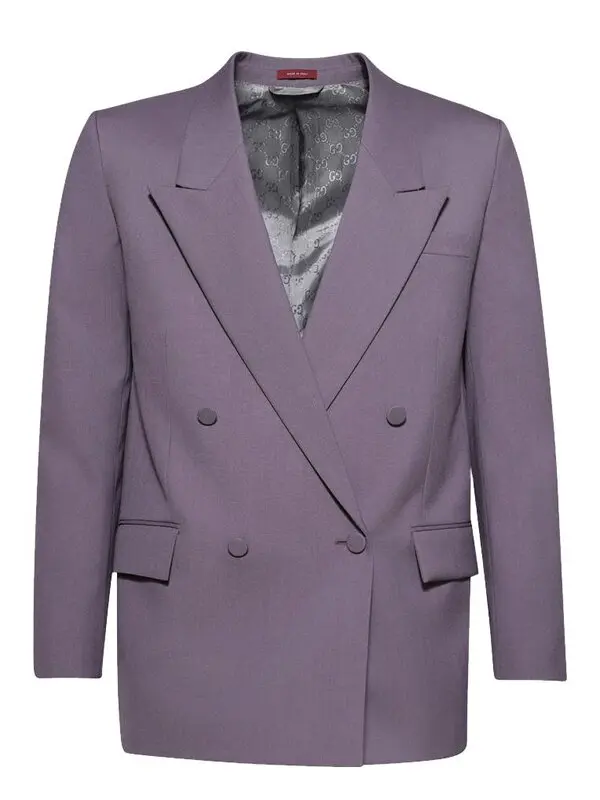 Gucci Double Breasted Wool Jacket Wisteria - Purple