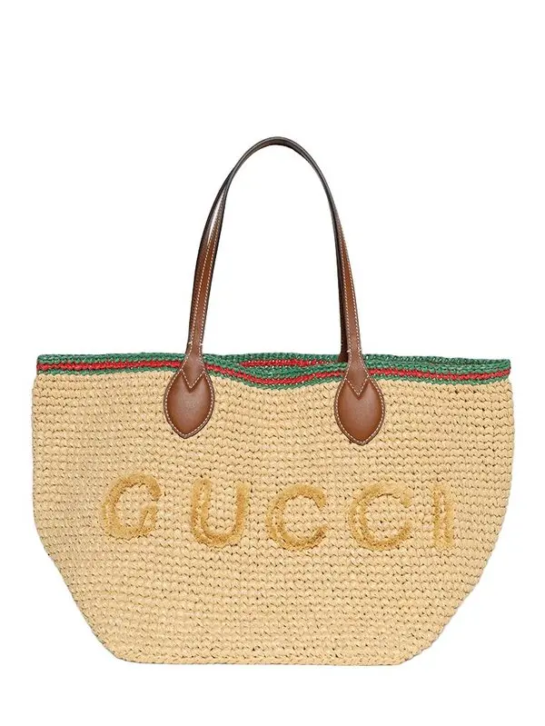Gucci Woven Tote - Natural