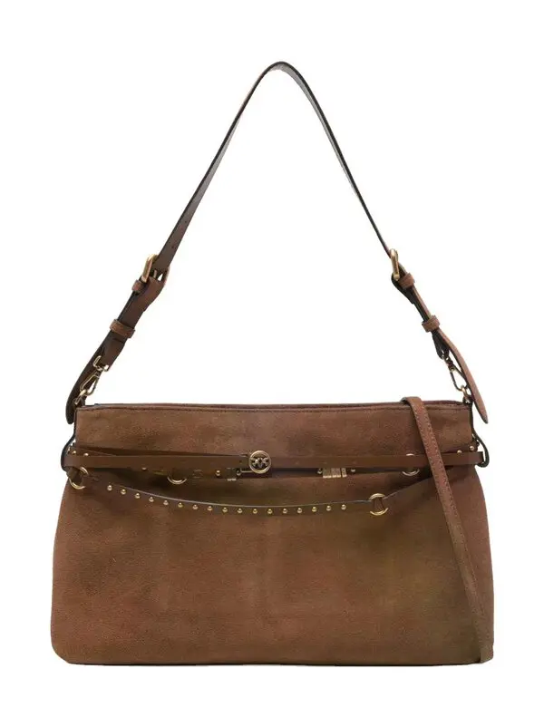 Pinko Studded-strap Shoulder Bag - Brown