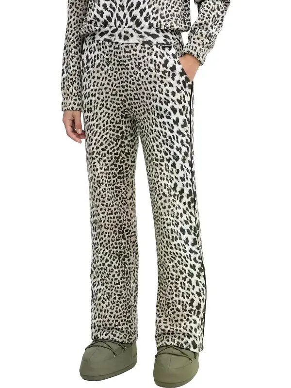 NEWLAND Animal-print Side-stripe Trousers - Neutrals