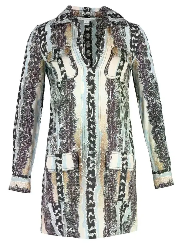 Diane Von Furstenberg Vintage Long-sleeve Mini Dress - Brown