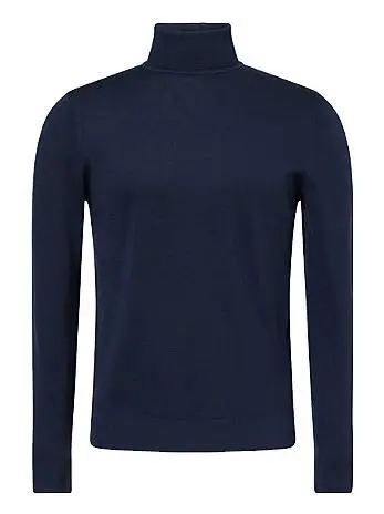Sunspel Roll-neck Knitted Merino-wool Jumper - Light Navy